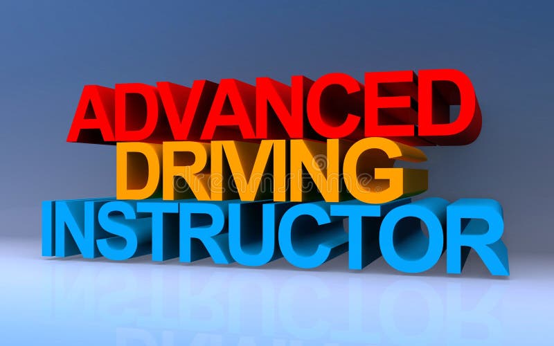 Advanced Driving Instructor on Blue Stock Illustration - Illustration ...