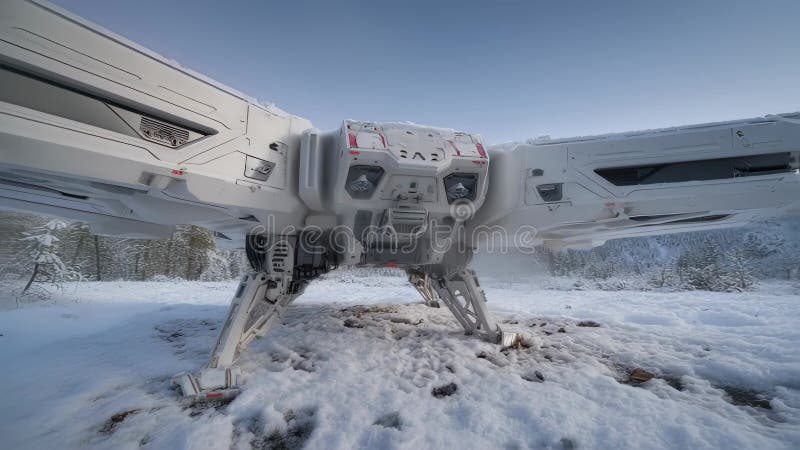 Futuristic Drone Deploying Crystalline Ice and Sinter in Snowy ...