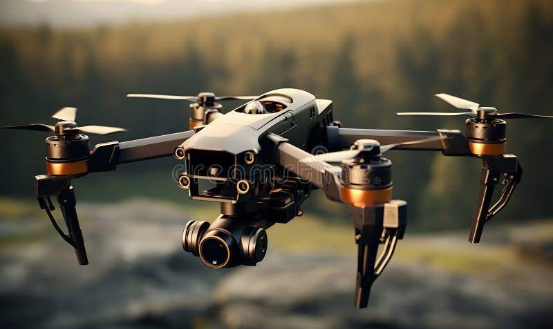 Advanced Drone with Recording Camera, Generative AI Stock Illustration ...