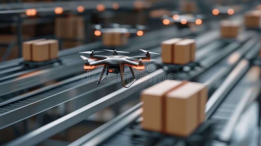 Advanced Drone Technology in Automated Package Delivery System Stock ...