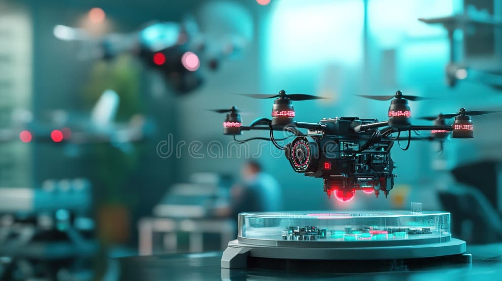 Advanced Drone Technology Showcased in a Modern Laboratory during an ...