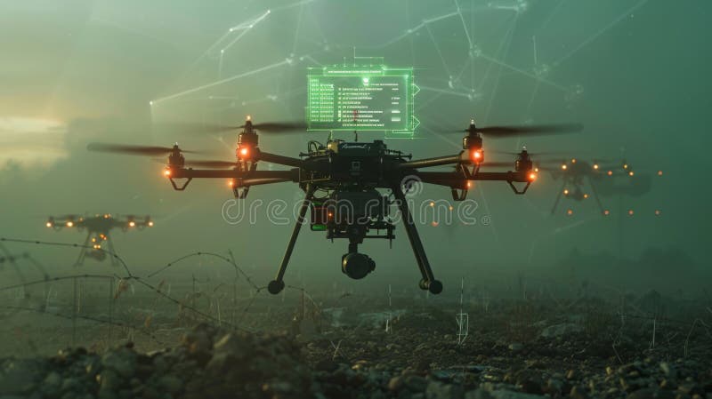 Advanced Drones Conducting Surveillance Operations in a Foggy ...