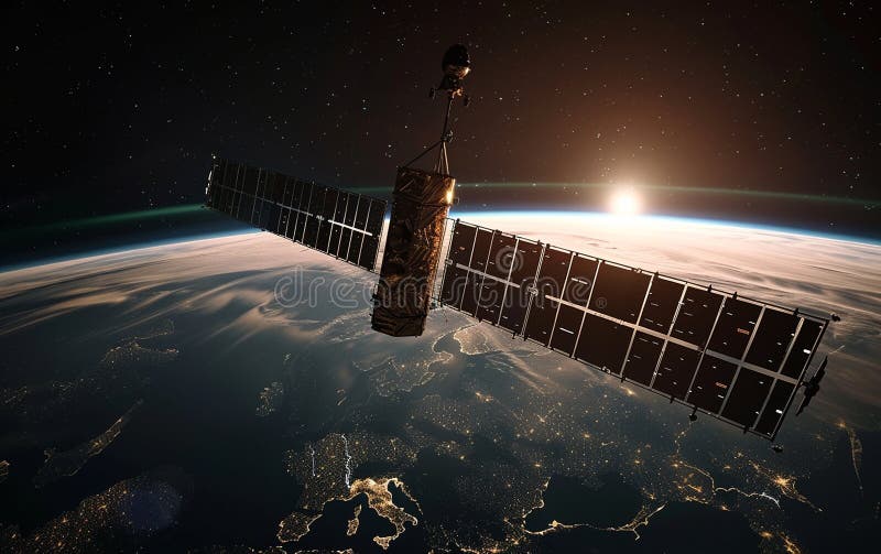 The Advanced Earth Monitoring Satellite -Generative Ai Stock Image ...