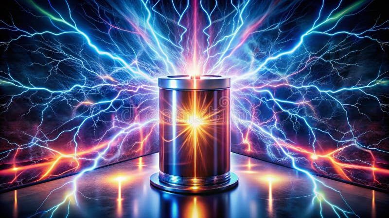 Advanced Electric Battery Power Source Futuristic Design with Dynamic ...