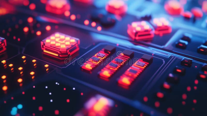 Advanced Electronic Components Board Stock Illustration - Illustration ...