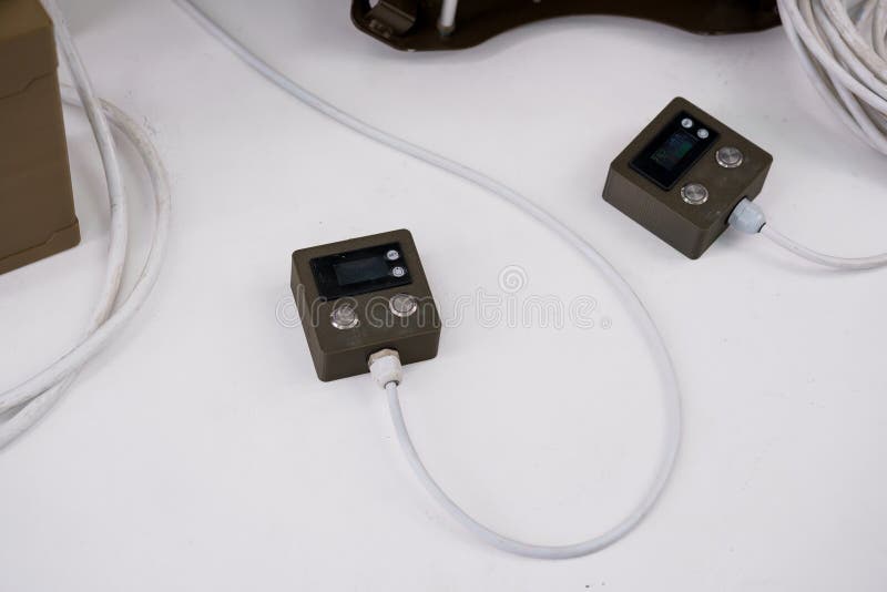 Advanced Electronic Warfare Control Unit with Digital Displays and ...