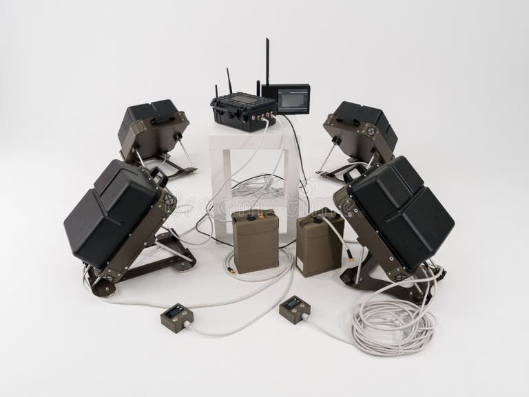 Advanced Electronic Warfare Equipment Setup for Signal Interception and ...