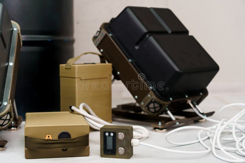 Advanced Electronic Warfare System Components Displayed in a Military ...