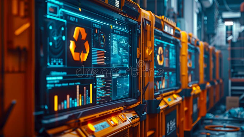 Advanced Electronic Waste Recycling Machines in a Modern Facility with ...