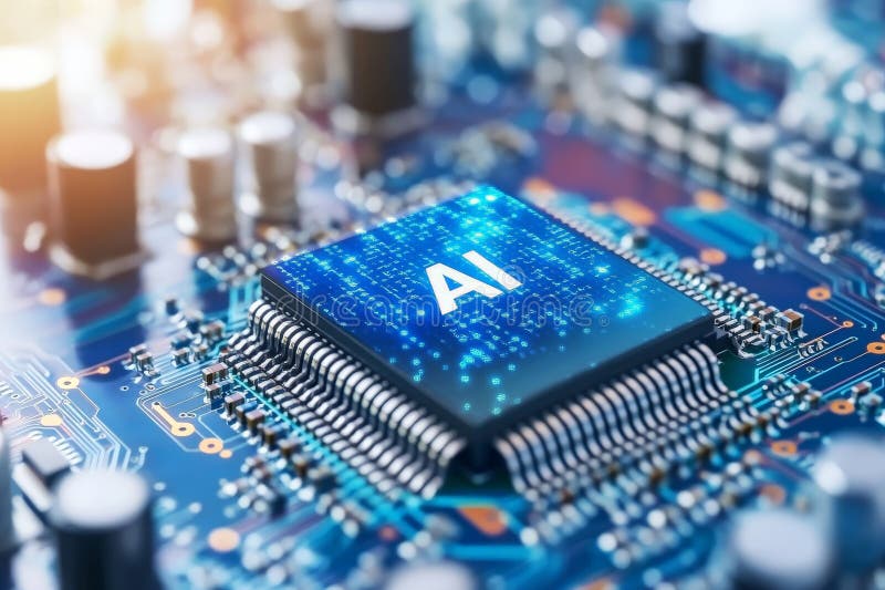 Advanced Electronics Circuit Board with Ai Chip Technology Stock Photo ...