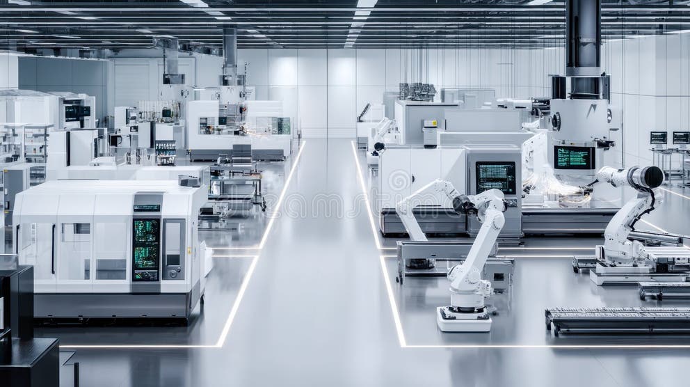 An Advanced Electronics Factory in Japan Features a Clean, Organized Layout with Bright Lighting ...