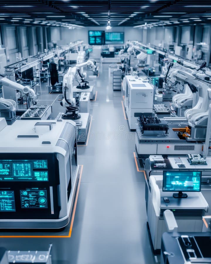 Advanced Electronics Factory in Japan Showcasing Precision and Modern Technology Stock ...