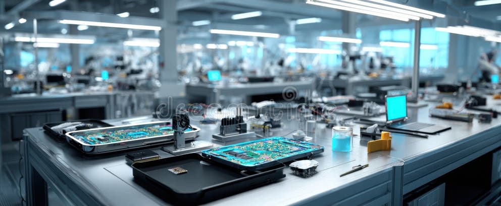 The Advanced Electronics Workspace Showcasing Intricate Circuit Board ...