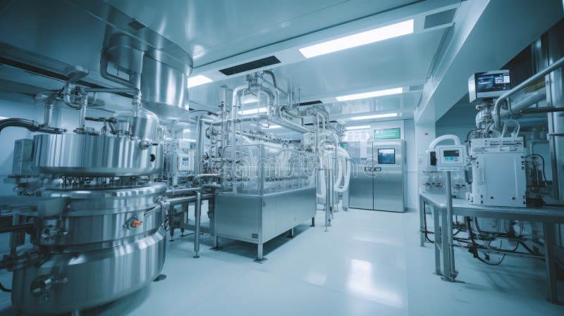 Advanced Equipment Inside a Pharmaceutical Manufacturing Facility Stock ...