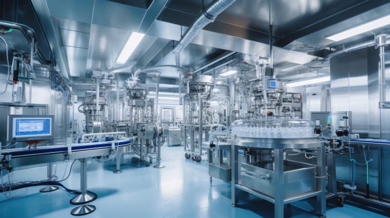 Advanced Equipment Inside a Pharmaceutical Manufacturing Facility Stock ...
