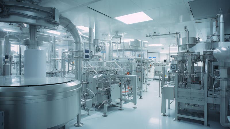 Advanced Equipment Inside a Pharmaceutical Manufacturing Facility Stock ...
