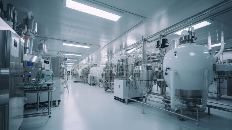 Advanced Equipment Inside a Pharmaceutical Manufacturing Facility Stock ...