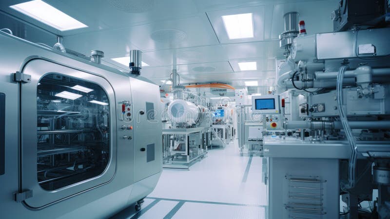 Advanced Equipment Inside a Pharmaceutical Manufacturing Facility Stock ...