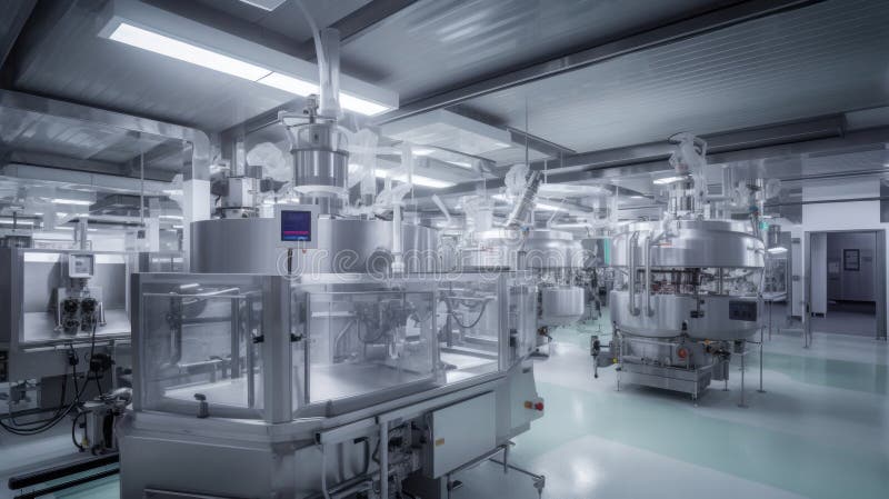 Advanced Equipment Inside a Pharmaceutical Manufacturing Facility Stock ...