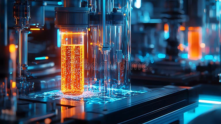 Advanced Equipment Showcasing Enzyme Solutions in High Tech Lab ...