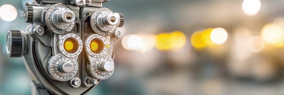 Advanced Eye Examination Tool with a Glowing Effect in a Blurred ...