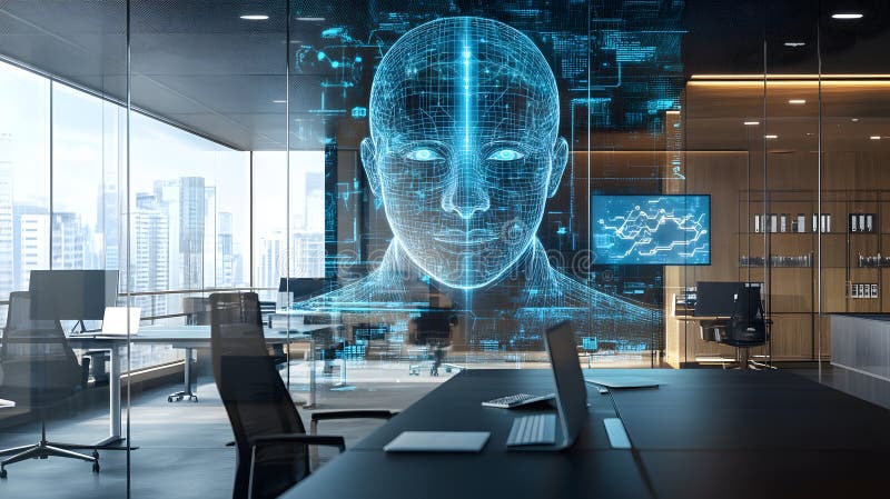 Advanced Facial Recognition Technology is Displayed in Artificial ...