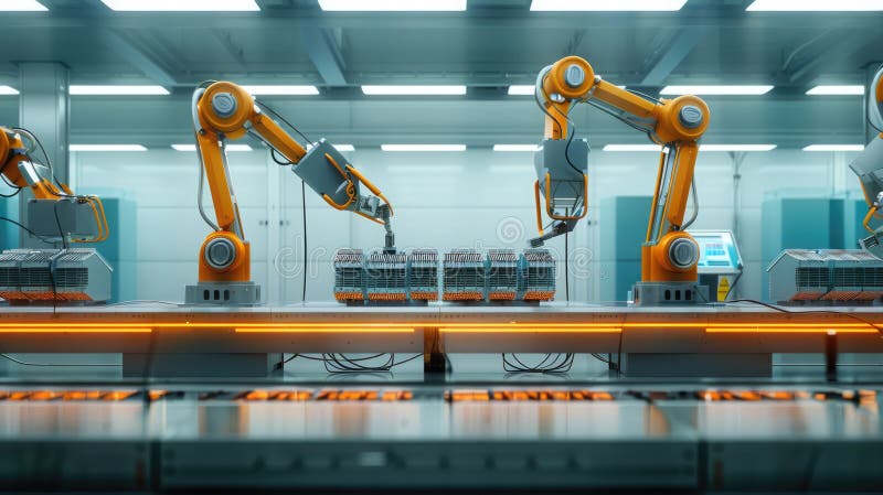 Advanced Battery Pack Factory Floor Featuring Collaboration between ...