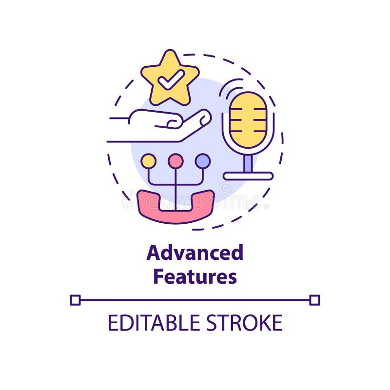 Advanced Features Concept Icon Stock Vector - Illustration of recording ...