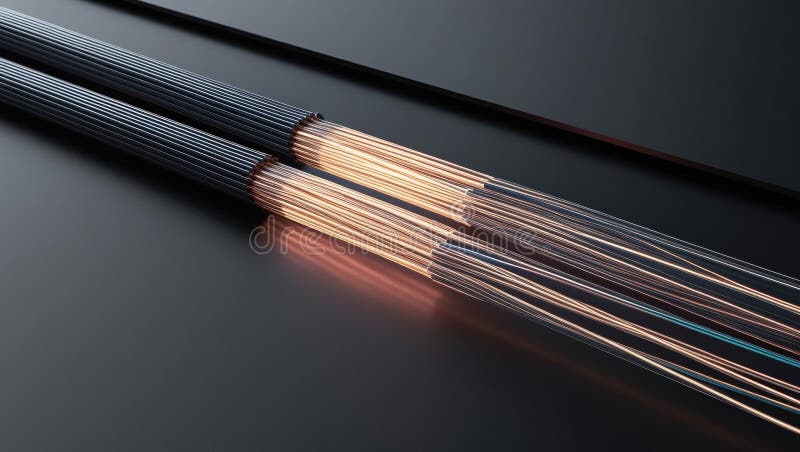 Advanced Fiber Optics Showcase Flowing Bandwidth Light Against Dark ...