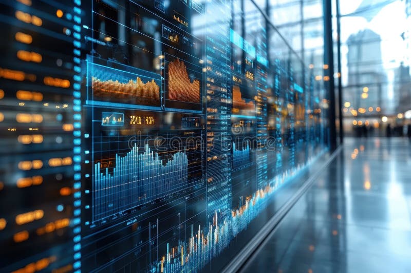 Advanced Financial Data Visualization in a Corporate Office during ...