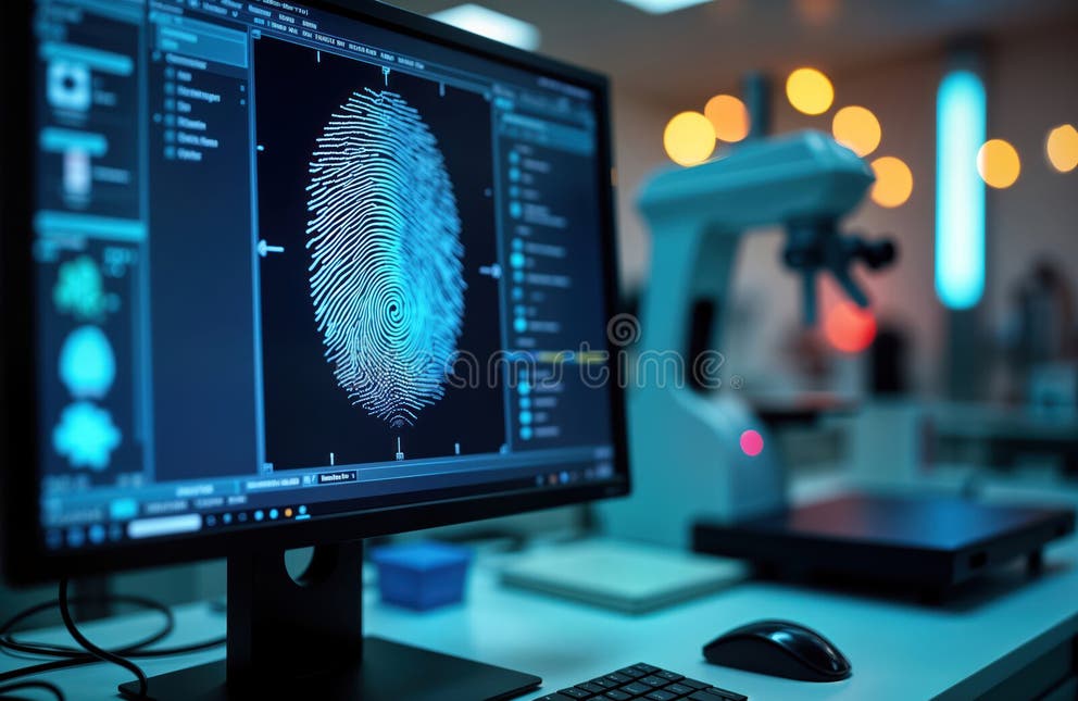 Advanced Forensic Tech Lab Shows Fingerprint Analysis on Computer ...