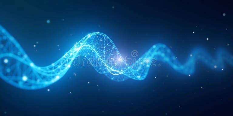 Advanced Futuristic Blue Wave Network Connection Stock Illustration ...