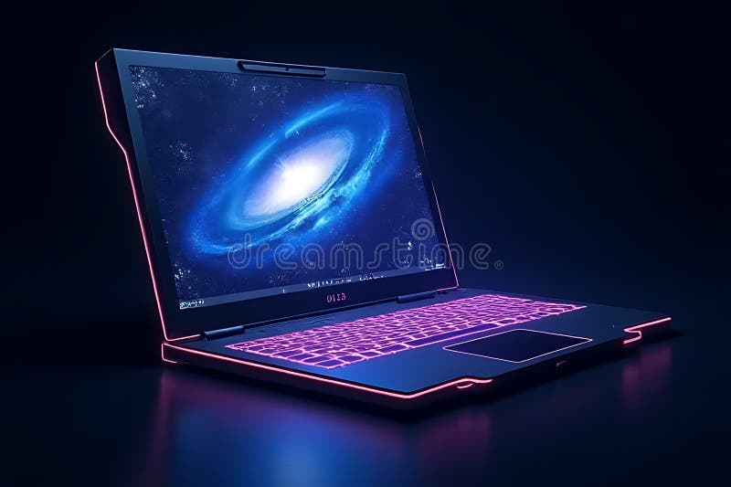 Advanced Gaming Laptop Showcase Modern Studio Digital Art Futuristic ...