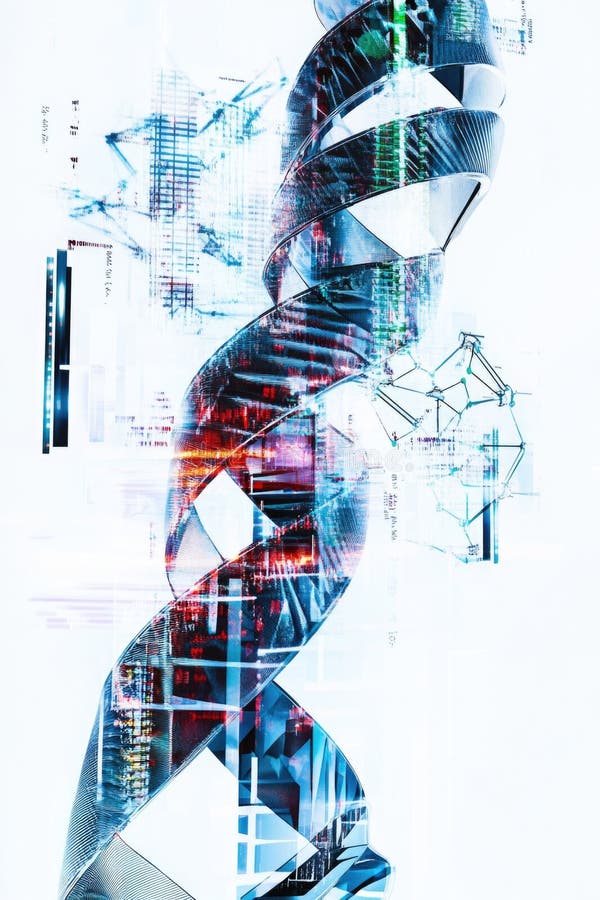 Advanced Genetics: Double Helix Illustration in Digital Art Style Stock ...
