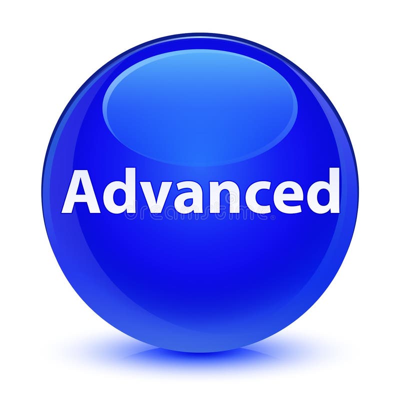 Advanced Glassy Blue Round Button Stock Illustration - Illustration of ...