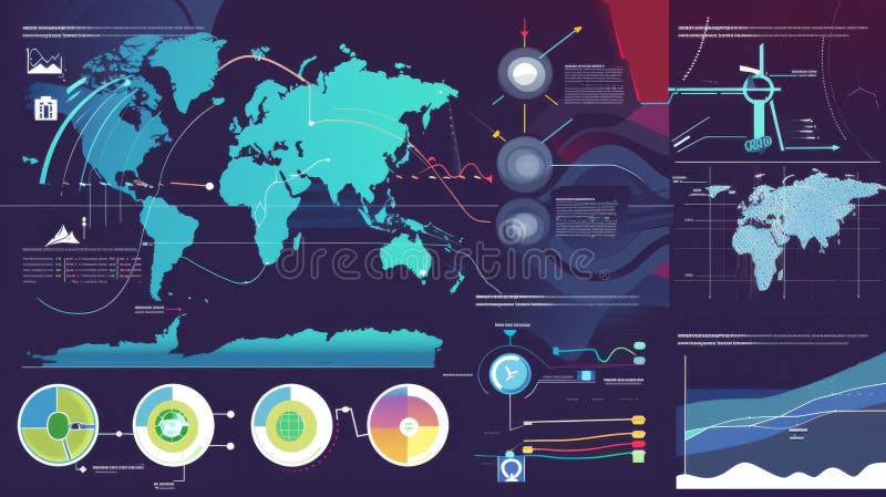 Advanced Global Data Analytics Infographic Stock Illustration - Illustration of presentation ...