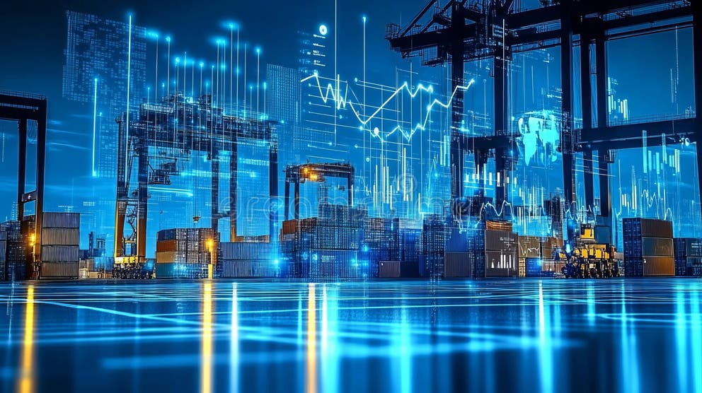 Advanced Global Logistics Visualization Containers at Seaport with ...