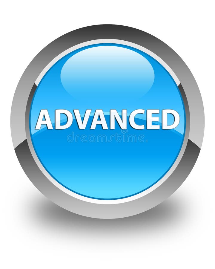Advanced Glossy Blue Round Button Stock Illustration - Illustration of ...