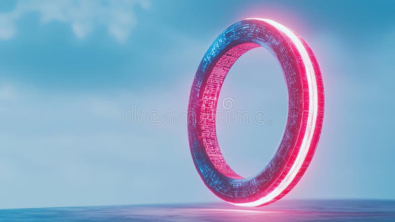 Advanced Glowing Circle Technology on a Thin Background with Futuristic ...