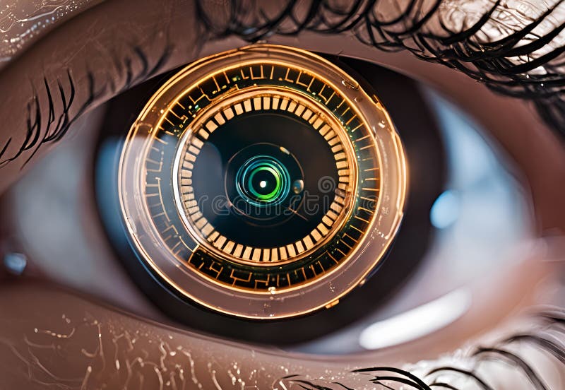 Advanced Glowing Robotic Eye Emitting Vibrant Light in a Sci-fi ...