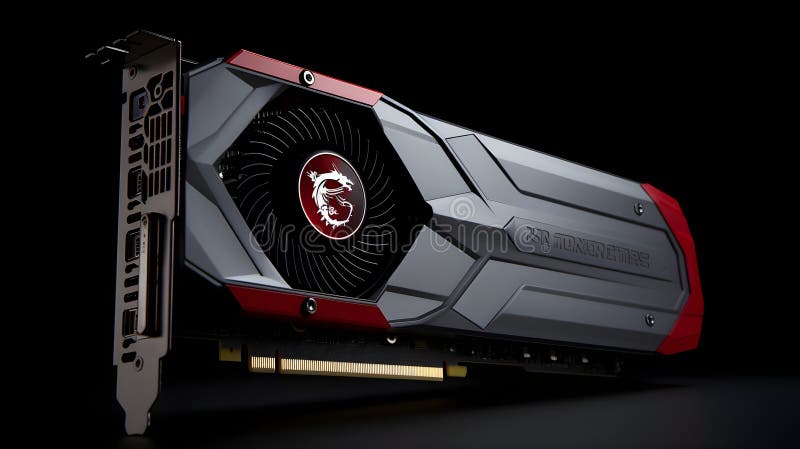 An Advanced GPU Unit Featuring Sleek Design and Vibrant LED Accents ...