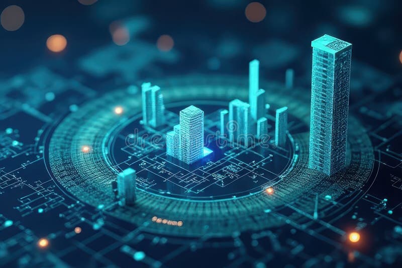 Advanced Green Automated Energy Solutions with AI Stock Illustration ...