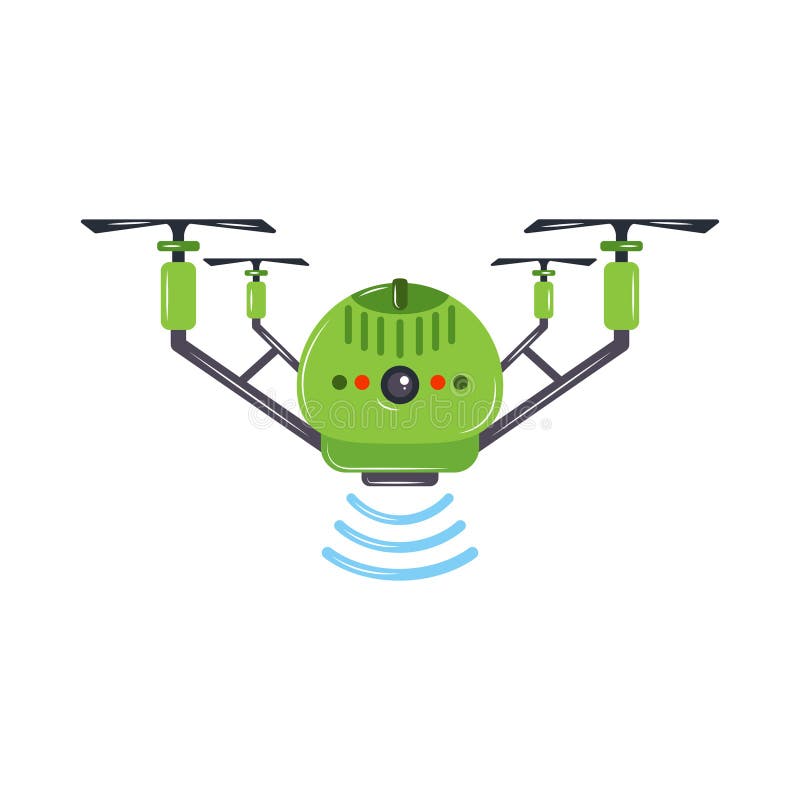 Green Drone with Radar Sensor Scanning Illustration Stock Vector ...