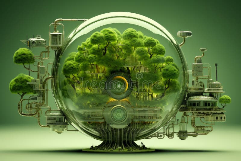 Advanced Green Technology Leaf. Generate Ai Stock Photo - Image of ...