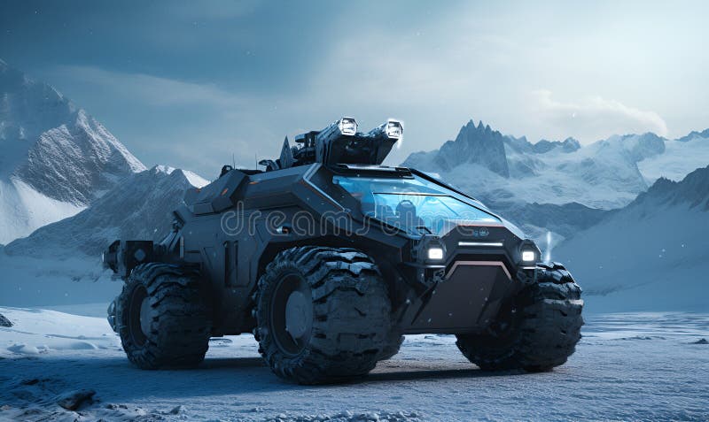 Advanced Heavy Military Vehicles in a Snowy Ice Environment, AI ...