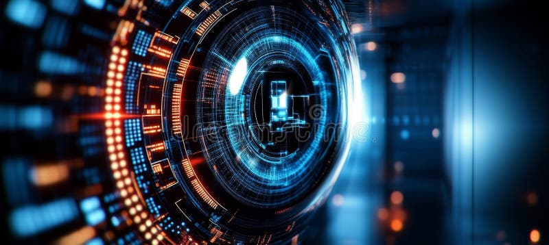 Advanced High Density Technology Eye Interface Core Process Visualizing AI Circuitry and ...