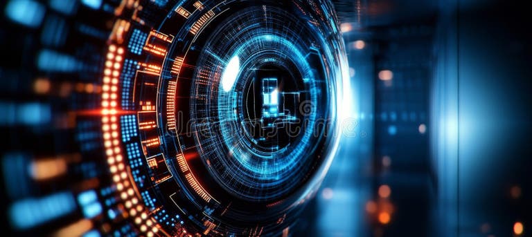 Advanced High Density Technology Eye Interface Core Process Visualizing AI Circuitry and ...