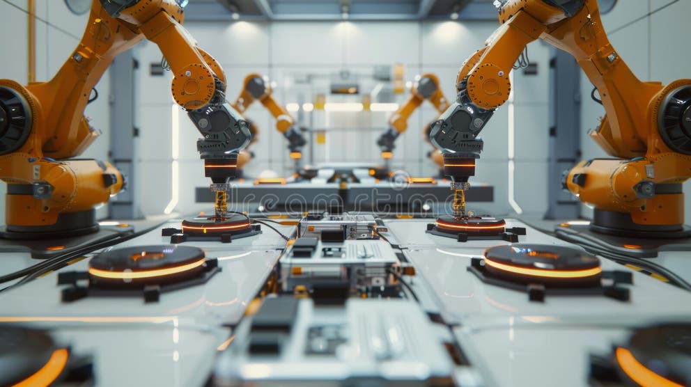 Advanced High Precision Robot Arms on Fully Automated PCB Assembly Line ...