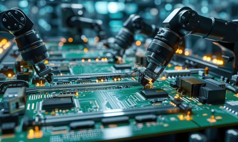 Advanced High Precision Robot Arms on Fully Automated PCB Assembly Line ...