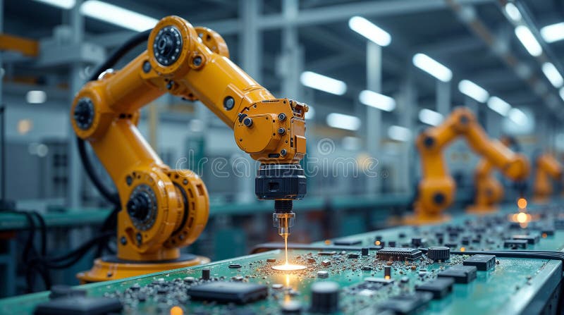 Advanced High Precision Robot Arms on Fully Automated PCB Assembly Line ...